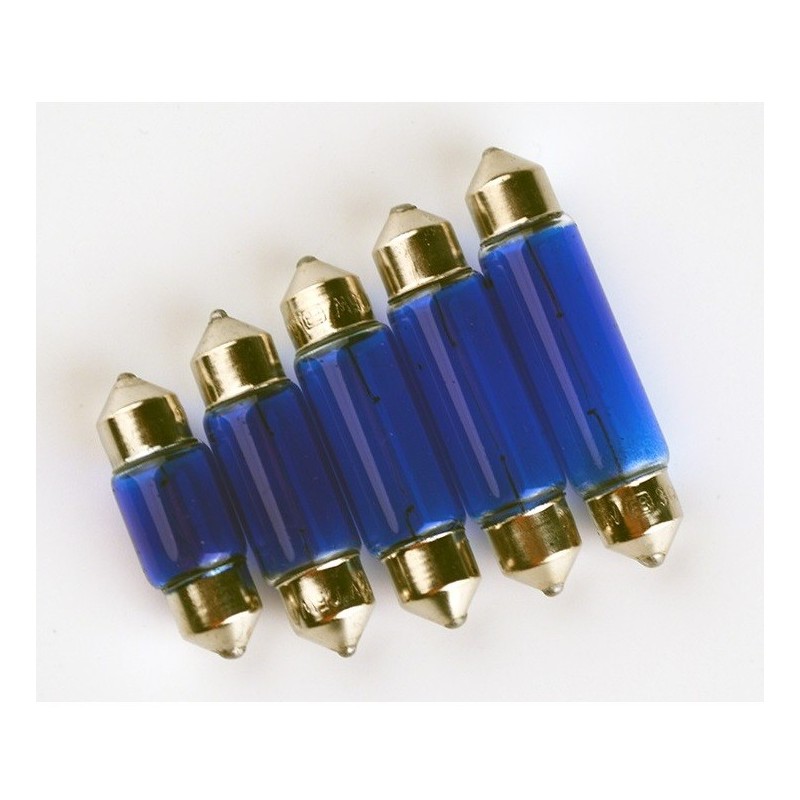 BOMBILLA FESTOON TIPO FUSIBLE HALOGENA LUZ BLANCA AZULADA Tamaño 31mm