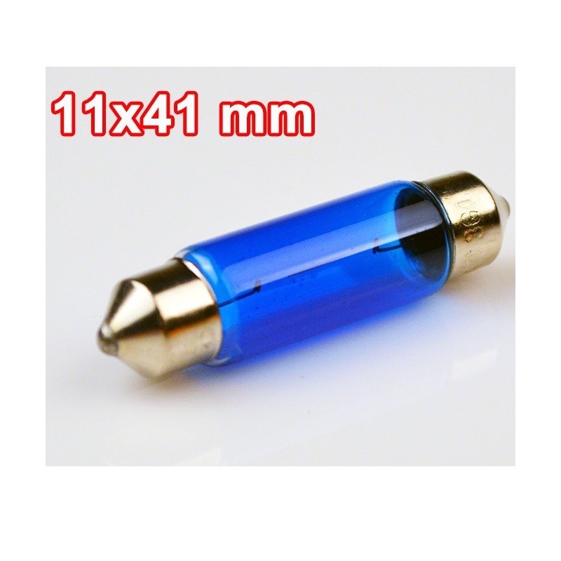 BOMBILLA FESTOON TIPO FUSIBLE HALOGENA LUZ BLANCA AZULADA Tamaño 31mm