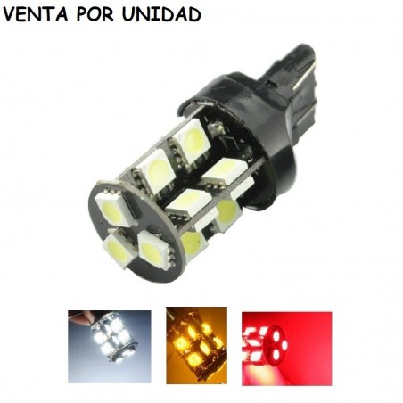 Bombilla Led T20 W21/5W 7443 7440 580 W21W Can Bus Luz 200LM Color Rojo ...